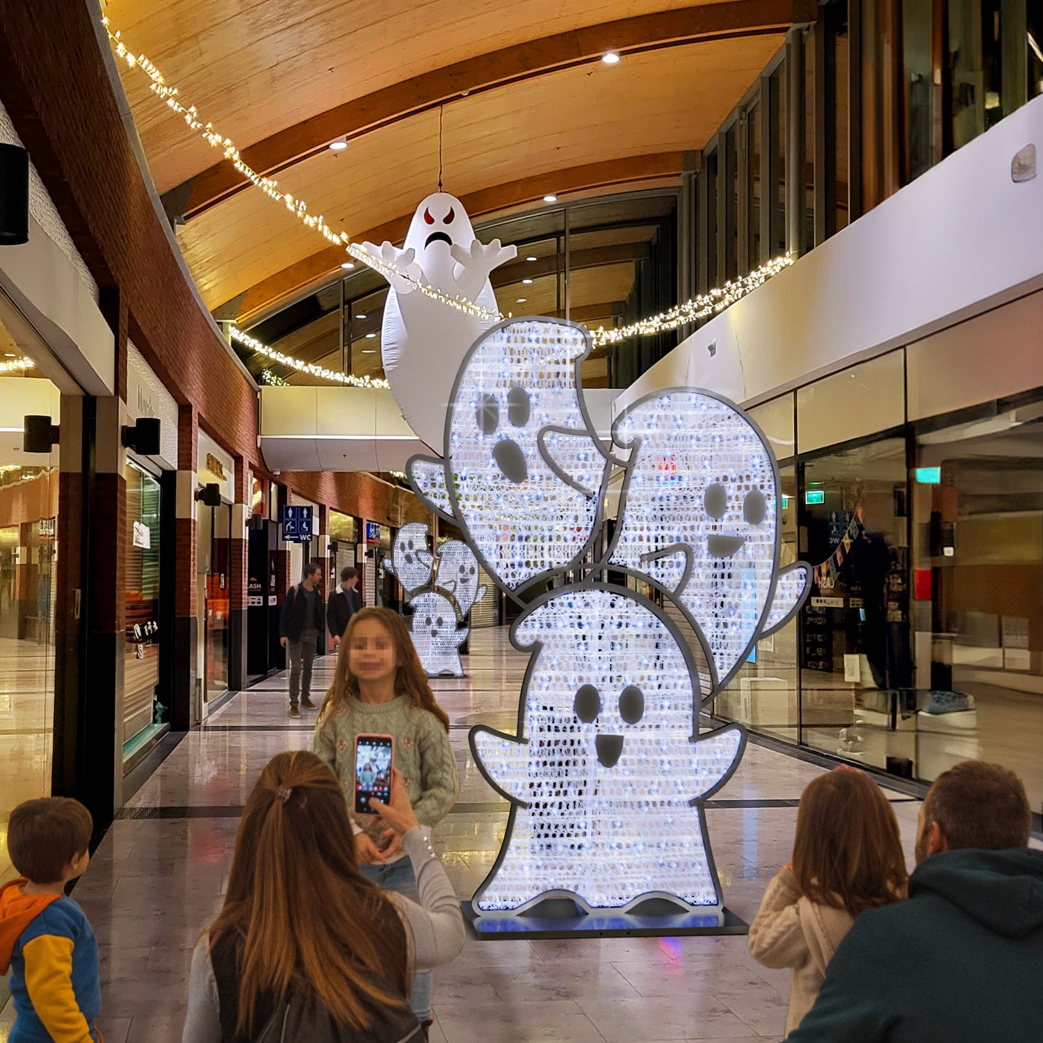 Illuminated ghosts "Foster" - white leds - 230 x 155 cm - 24V | Foster : Globall Concept