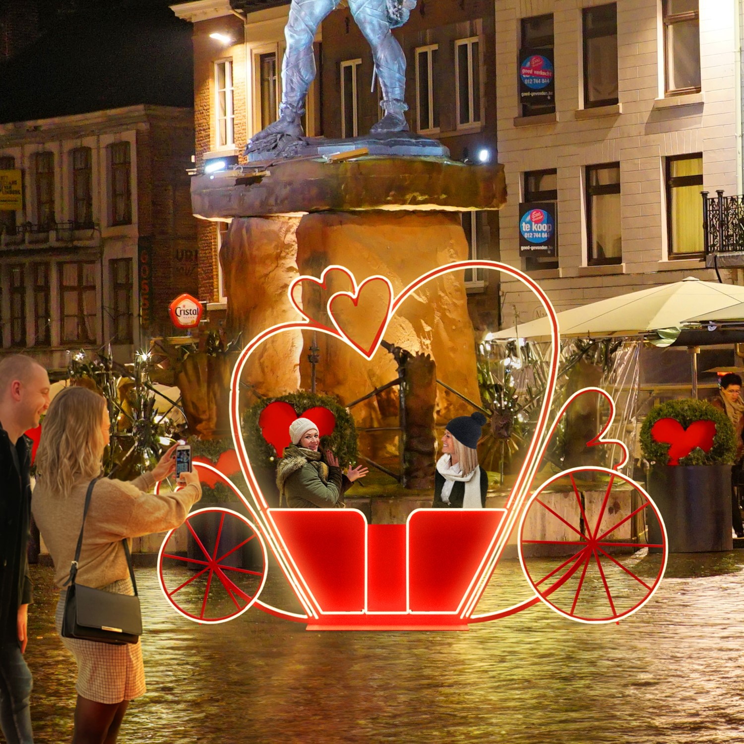 Carrosse illuminé "Lexington" - leds blanc chaud - 230 x 330 x 40 cm ...