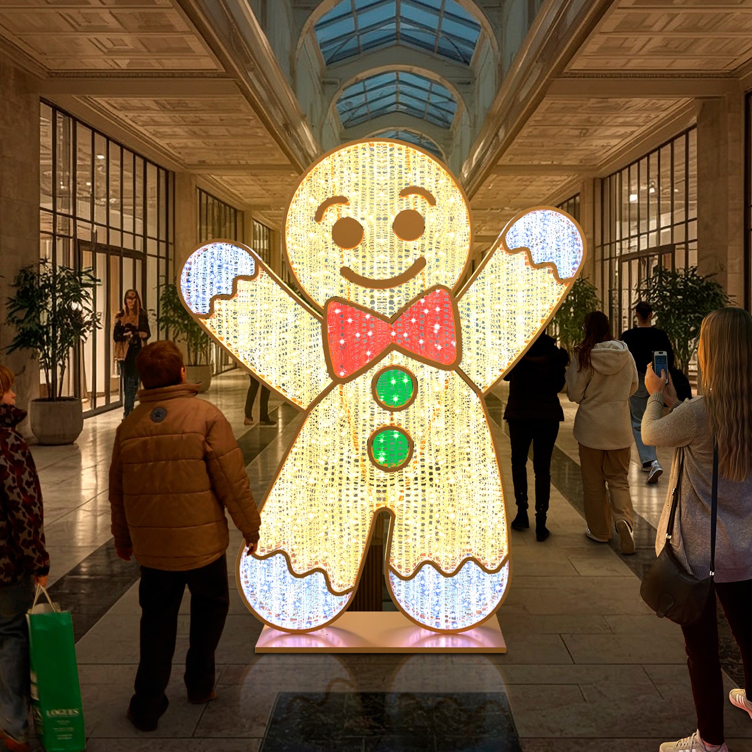 Bonhomme pain d'épice illuminé "Papiano" - leds blanc, blanc chaud ...